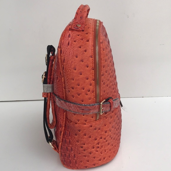Bags | Vegan Leather Burnt Orange Backpack | Poshmark